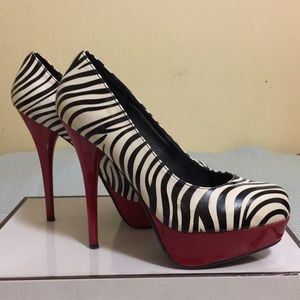 Shoes | Zebra Print Platform High Heels Shoes | Poshmark